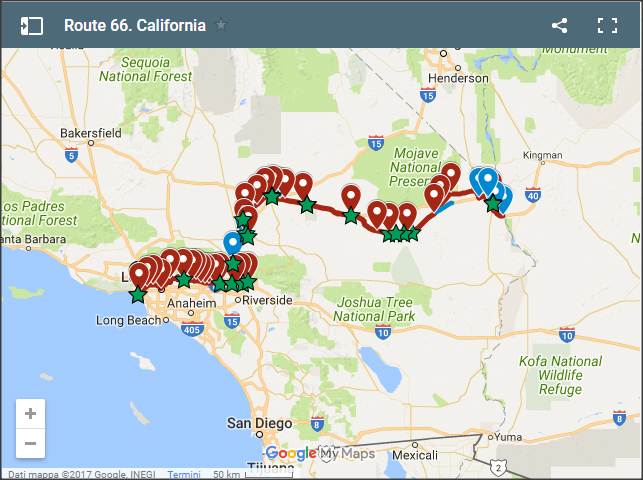 Route 66. Mappa California | Franco Zefferi
